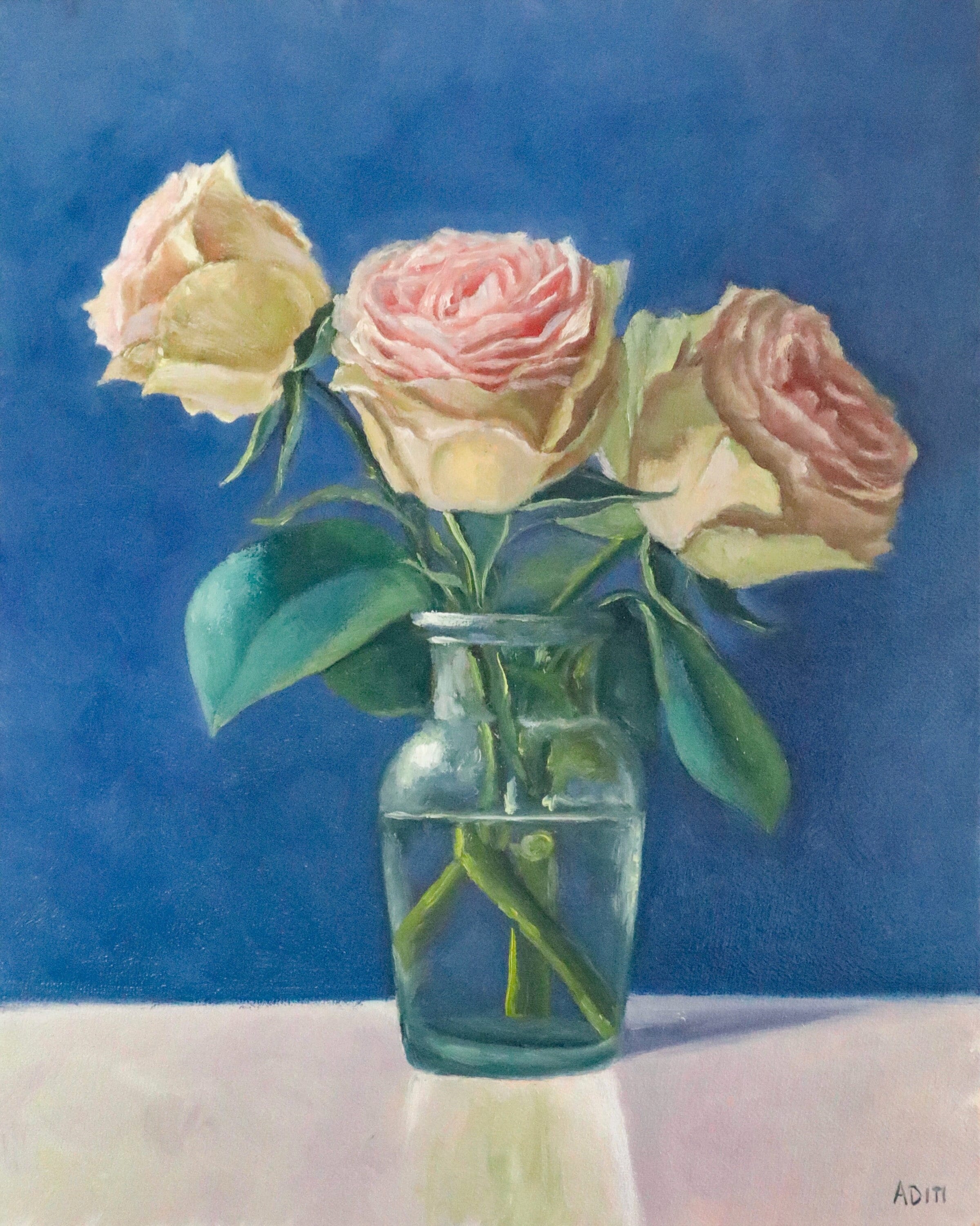 Rose Artwork Floral Still Life Painting on Canvas Garden Wall Art Home ...