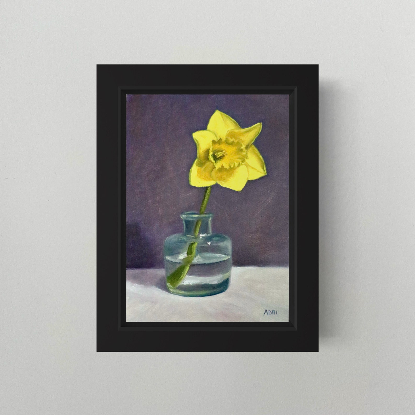Daffodil Artwork Floral Oil Painting Still Life Art on Canvas Wall Art ...