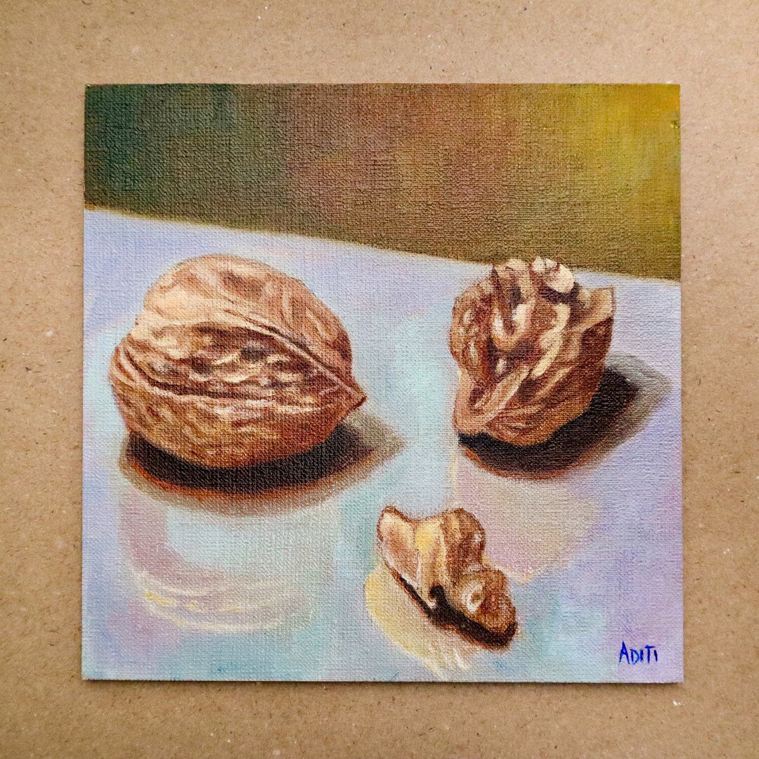Walnuts Oil Painting Food Artwork Still Life on Canvas Wall Art Home ...