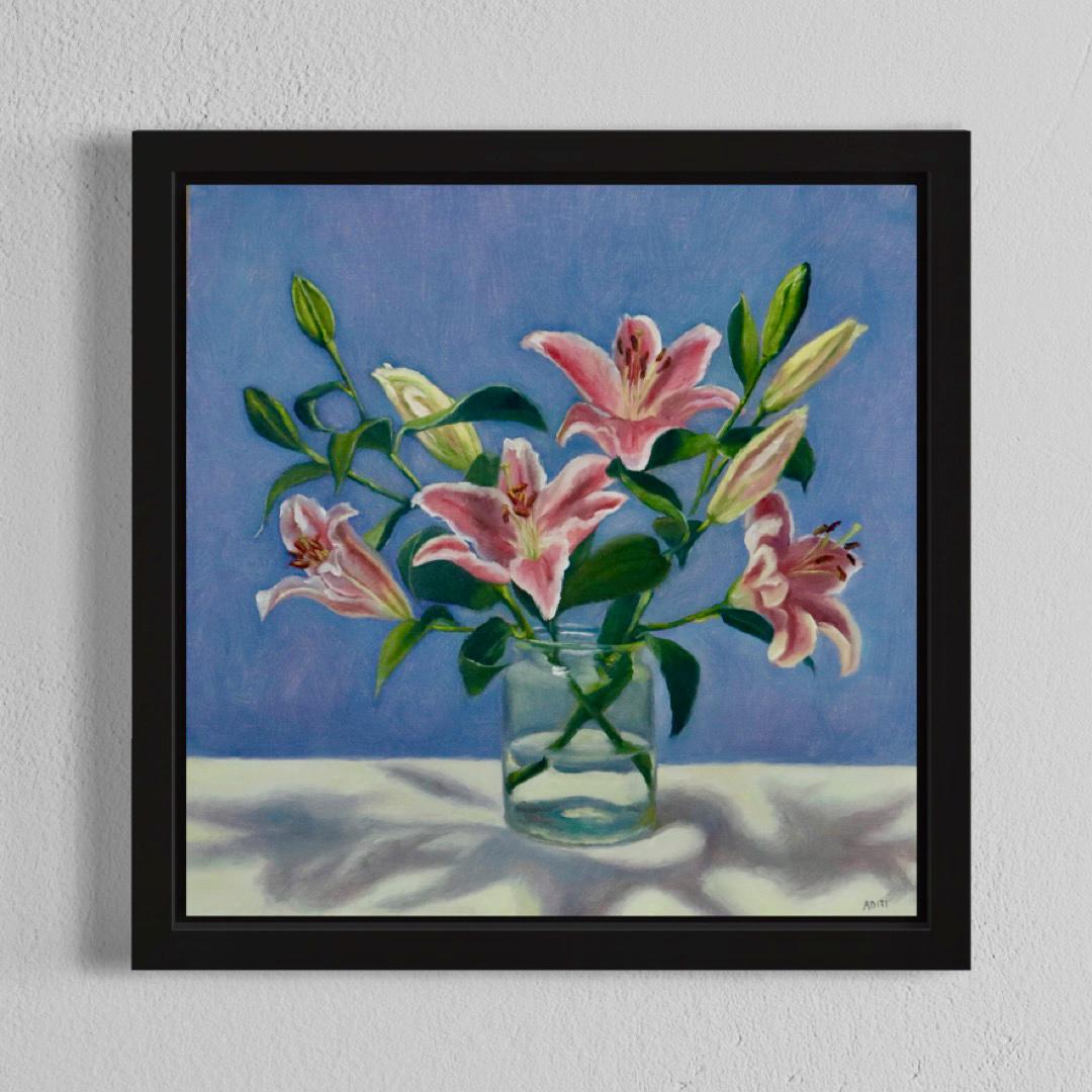 Lily Painting on Canvas Floral Still Life Artwork Wall Art Home Decor ...