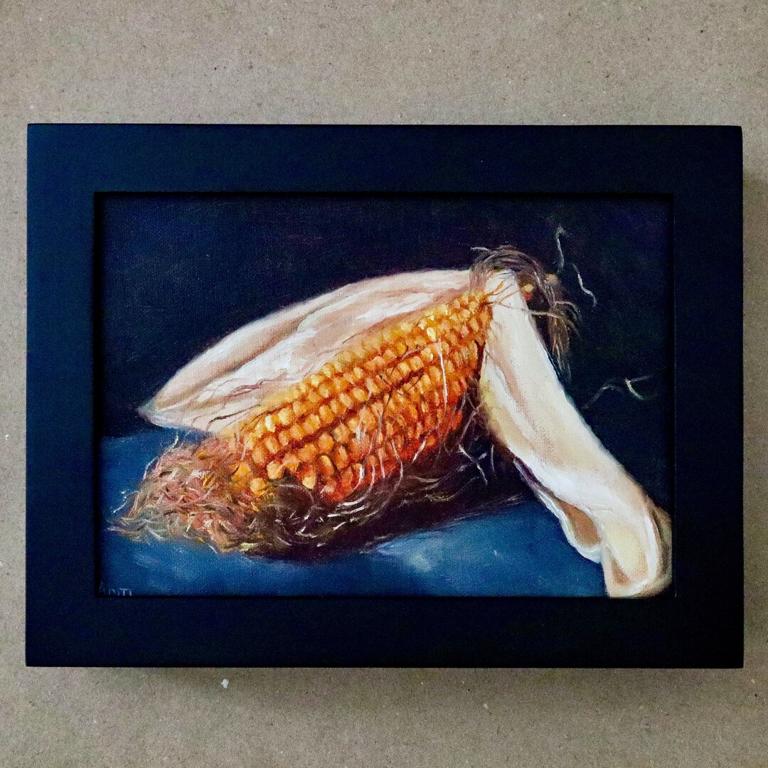Corn Oil Painting on Canvas - Etsy