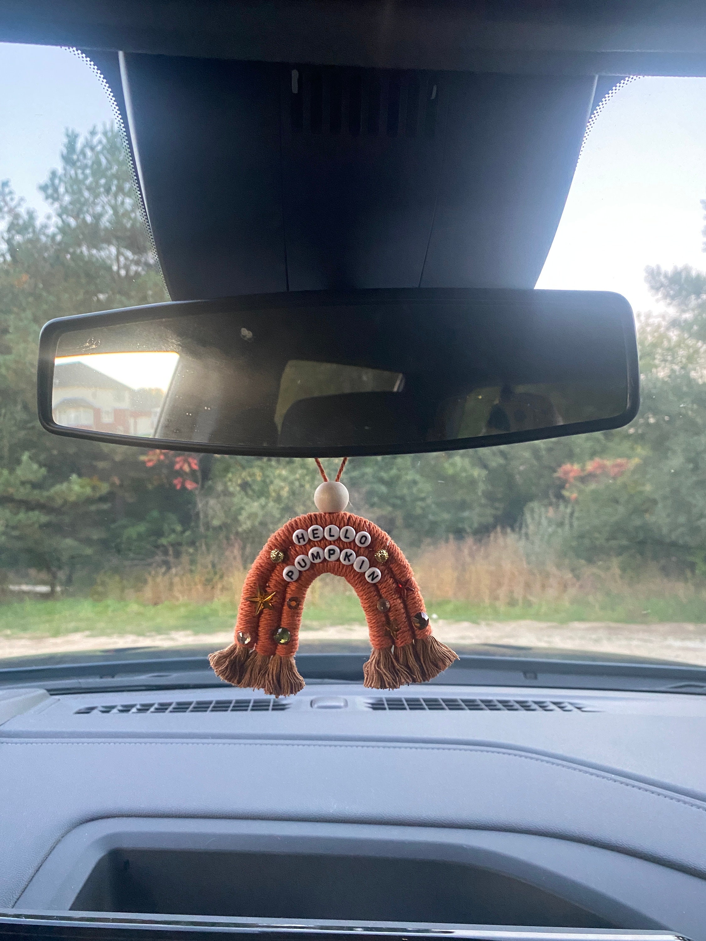 Hello Pumpkin Rainbow Car Charm | Rear View Mirror Charm | Car Decor ...