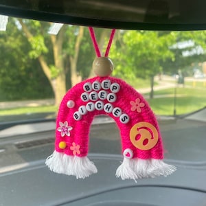 Beep Beep Rainbow Car Charm | Rear View Mirror Charm | Car Decor | Car ...