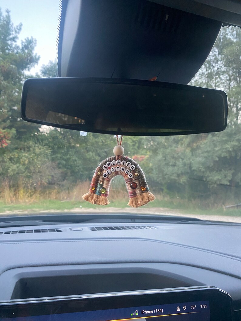 On My Way to Get Coffee Rainbow Car Charm | Rear View Mirror Charm ...