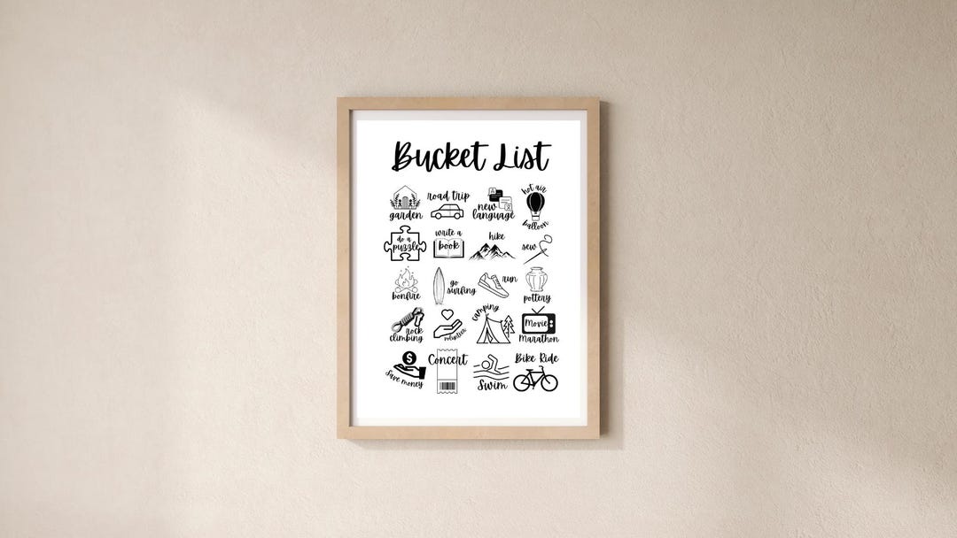 Bucket List Wall Print - Etsy