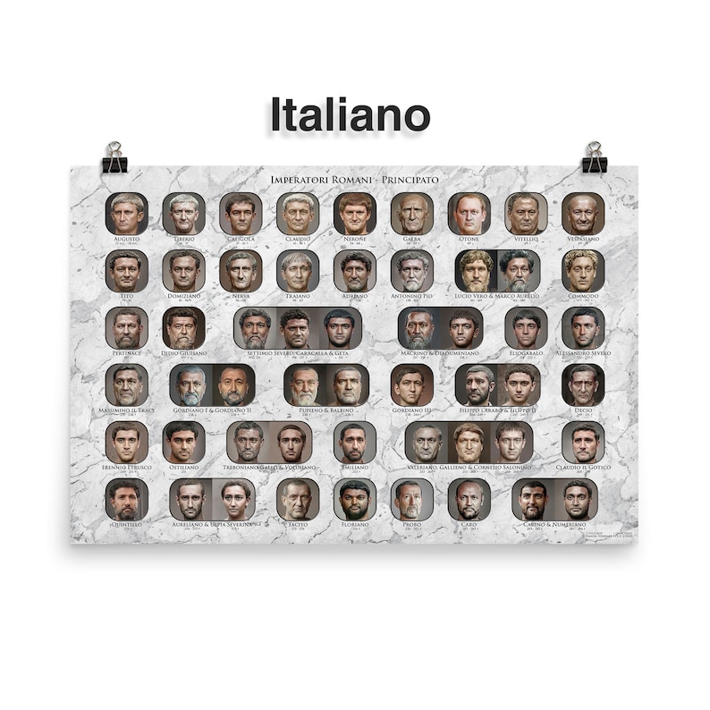 Print (24x36in) Roman Emperors - the Principate - Choose Language - Etsy