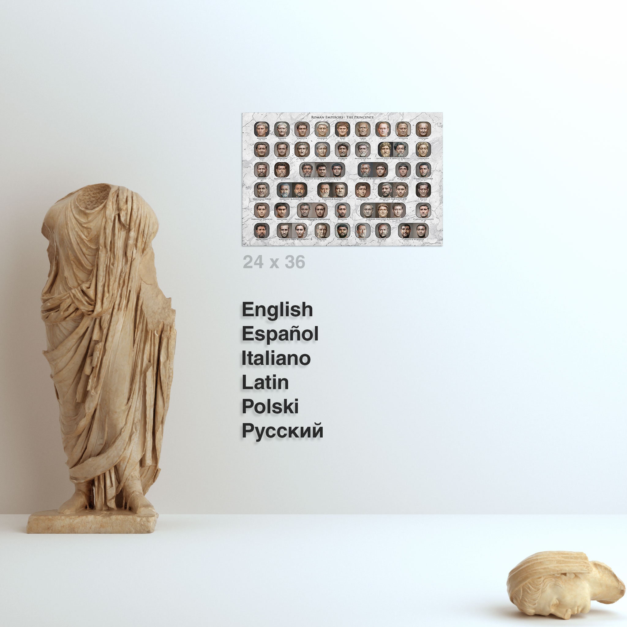Print (24x36in) Roman Emperors - the Principate - Choose Language - Etsy