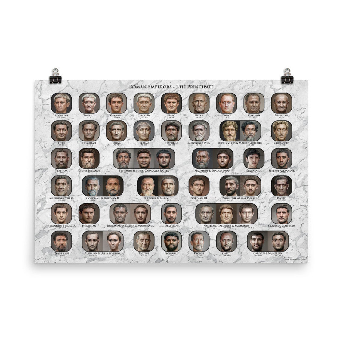 Print 24x36in Roman Emperors the Principate - Etsy