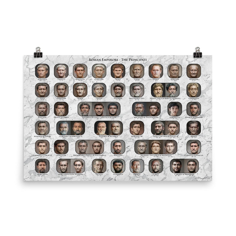 Print 24x36in Roman Emperors the Principate - Etsy