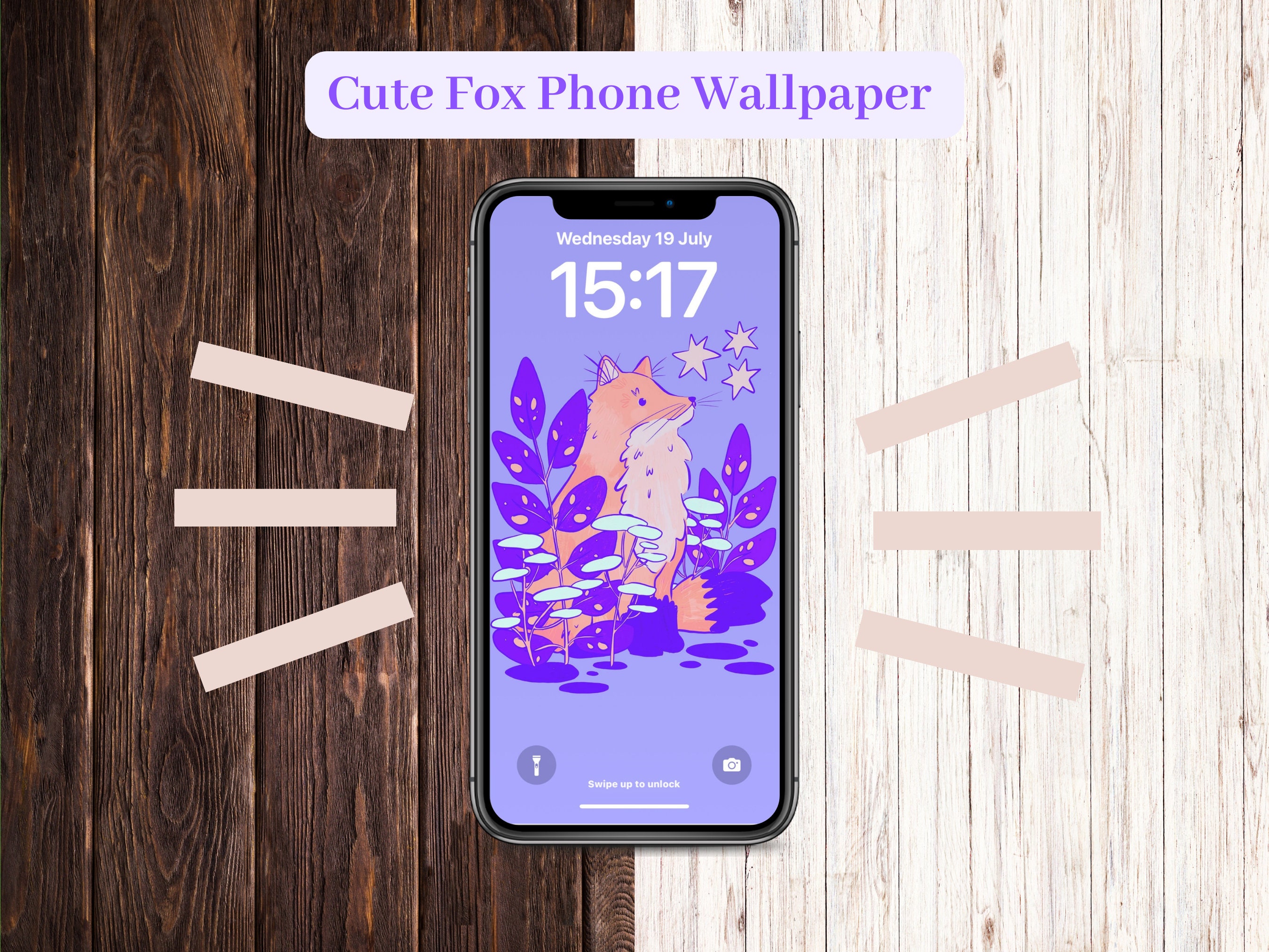 Cute Fox Phone Wallpaper Cute Fox Pastel Phone Wallpaper - Etsy