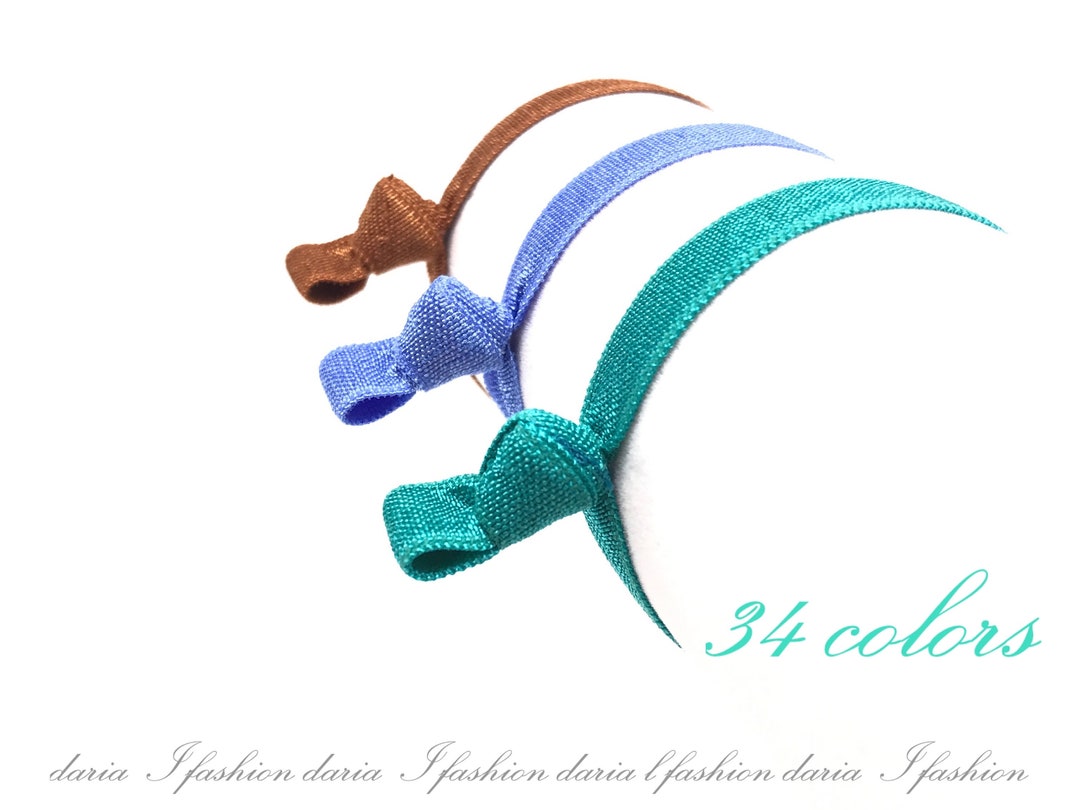 Knotted Ribbon Hair Ties, Fold Over Elastic Hair Bands, Designed by ...