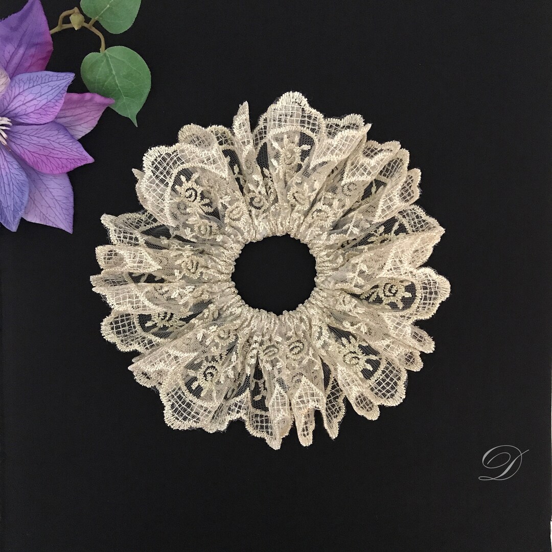 Gold Thread Lace Scrunchie, Elegant Hair Accessories, Designed by Daria ...