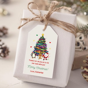 Teacher Christmas Gift Tag, Printable Gift Tag for Teacher, Teacher ...