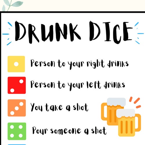 Left Right Drink Party Game Drunk Dice Game Drinking Games - Etsy