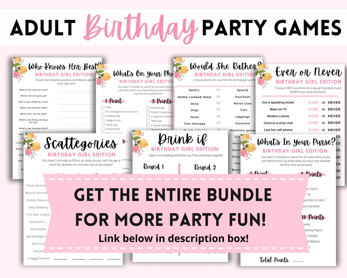 Adult Birthday Games What's on Your Phone Game Adult - Etsy