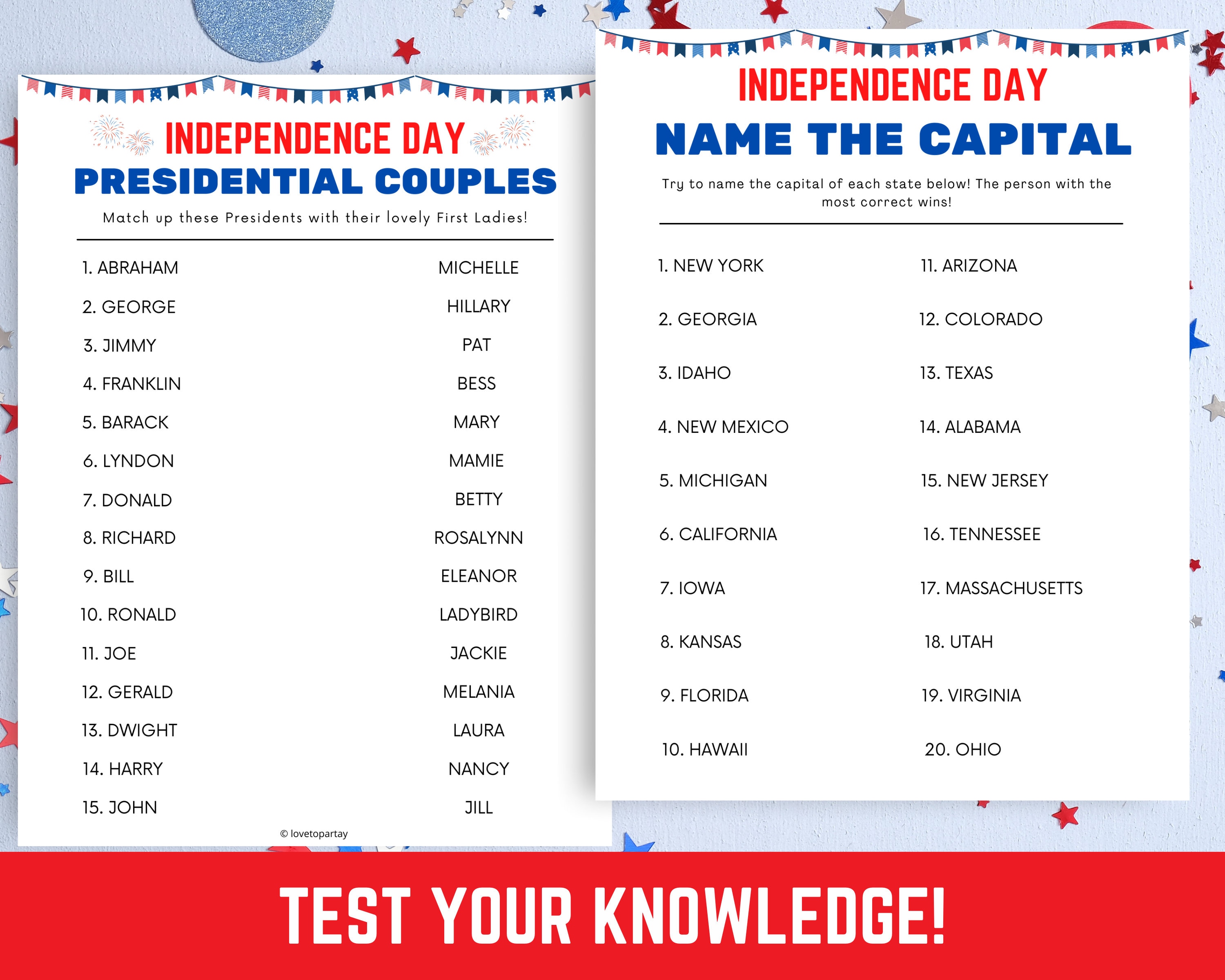 Independence Day Games Independence Day Game Bundle - Etsy UK