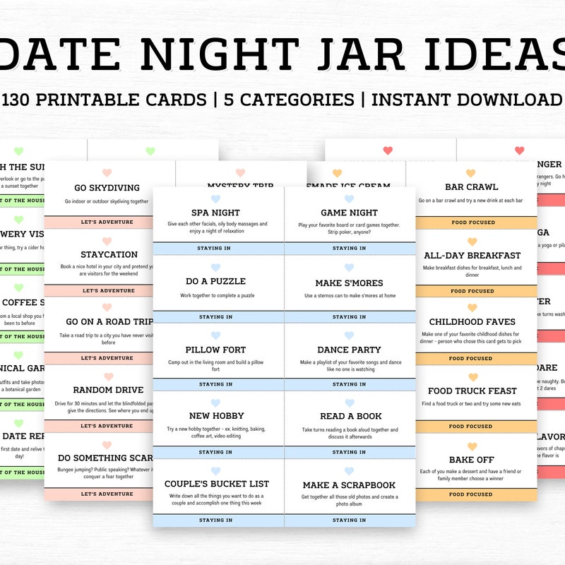 100 Date Idea Jar - Etsy