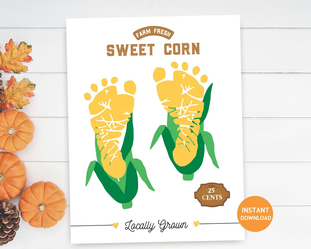 Fall Footprint Art Craft, Fall Preschool Footprint Activity, Fall ...