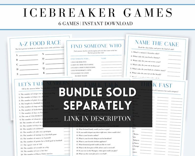 Find Someone Who Game, Icebreaker Game, Conversation Party Game, Group ...
