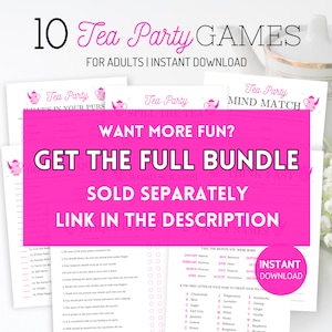 Spill the Tea Game, Tea Party Game Printable, Adult Tea Party Game, Tea ...