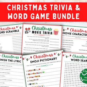 Christmas Trivia Game Bundle, Christmas Party Games, Christmas Games ...