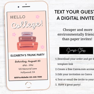 Trunk Party Invitation Digital, College Going Away Party Invite ...