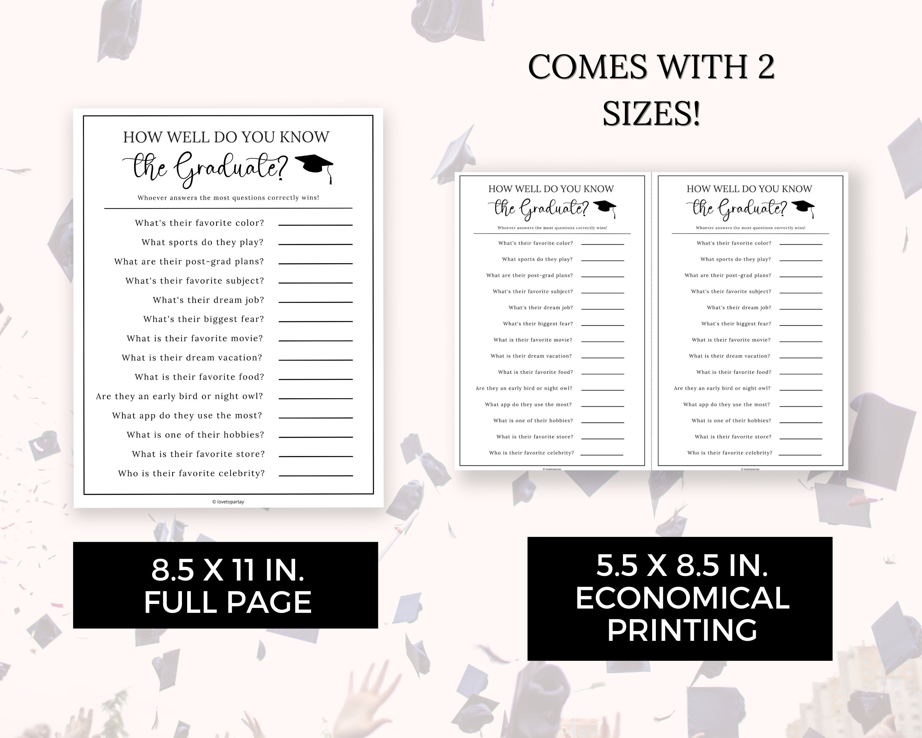 Graduation Party Games Graduation Games Printable Fun - Etsy