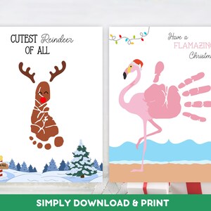 Christmas Handprint Art Bundle, 2024 Christmas Keepsake Crafts, Holiday ...