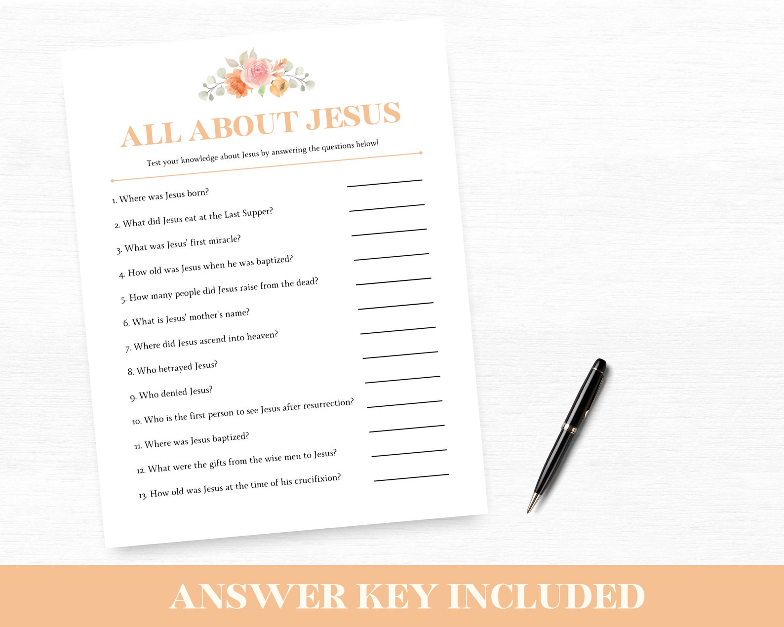 Jesus Quiz Bible Quiz Church Party Game Bible Game Fun - Etsy