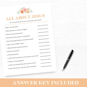 Jesus Quiz, Bible Quiz, Church Party Game, Bible Game, Fun Church Game ...