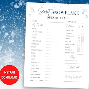Holiday Gift Exchange, Gift Exchange Questionnaire, Office Gift ...