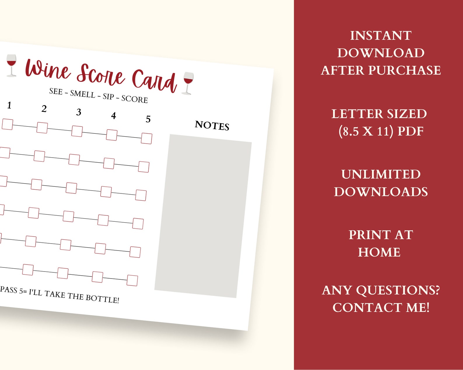 Wine Tasting Card Wine Score Cards Wine Tasting Scorecard - Etsy Wine Tasting Card Wine Score Cards Wine Tasting Scorecard - Etsy