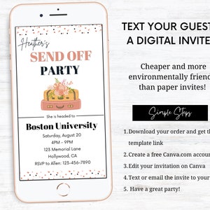 College Going Away Party Invitation, Going Away Party Invite, College ...