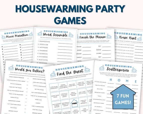 Printable Housewarming Games Celebrate Your New Home With | Etsy