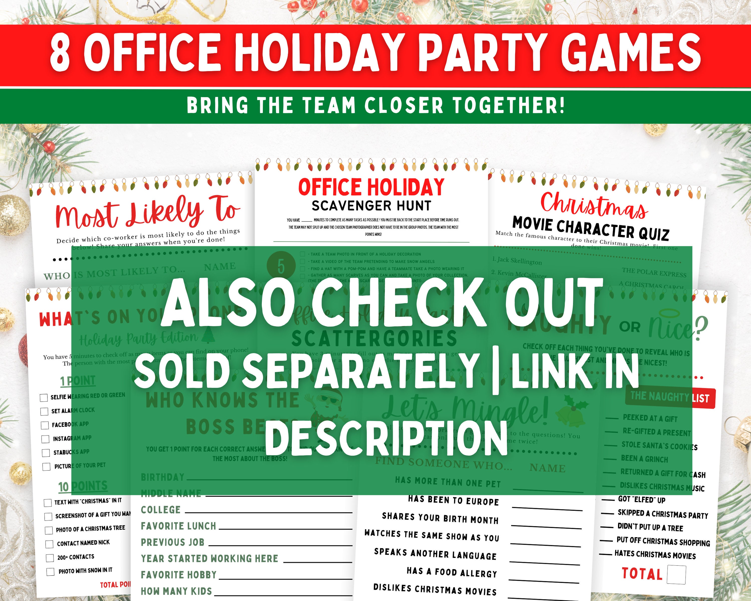 Christmas Icebreakers, Christmas Games for Adults, Holiday Party Games ...