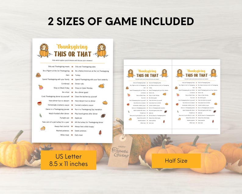 Thanksgiving Games Bundle Printable, Friendsgiving Party Games, Family ...
