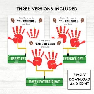 Father's Day Handprint Craft, Football Father's Day Keepsake Craft ...
