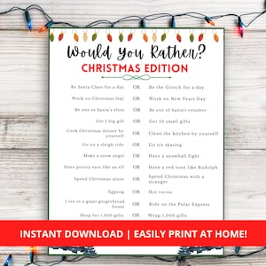 Family Christmas Game, Christmas Would You Rather, Christmas Party ...