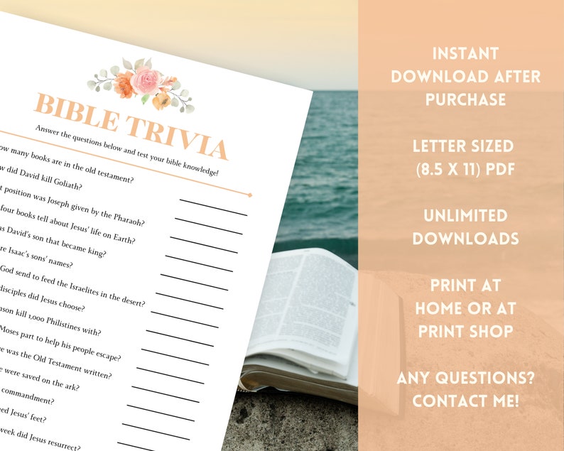 Bible Trivia Church Party Game Bible Game Fun Church Game - Etsy