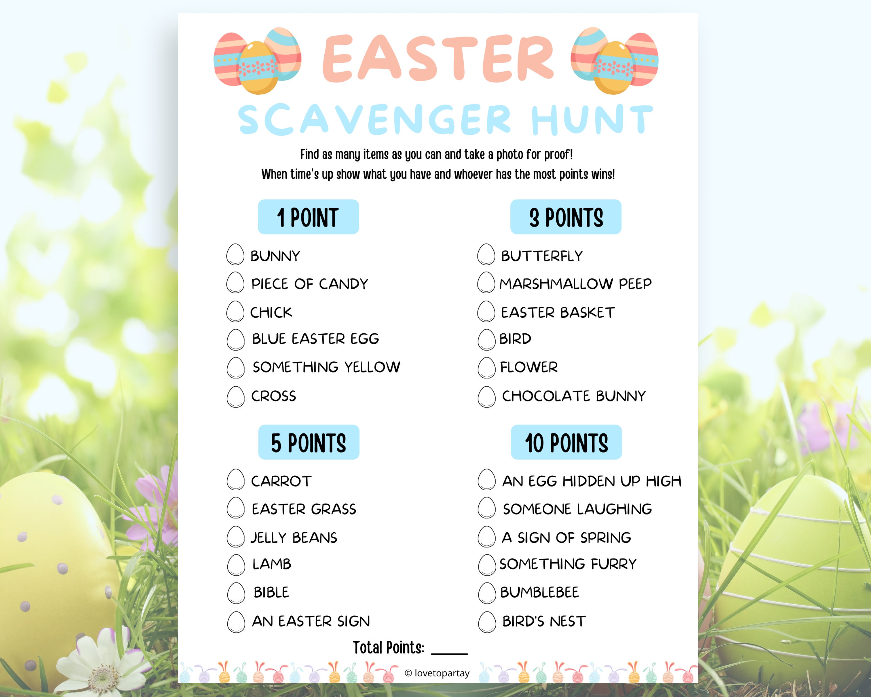 Easter Scavenger Hunt Easter Scavenger Hunt for Kids Easter - Etsy