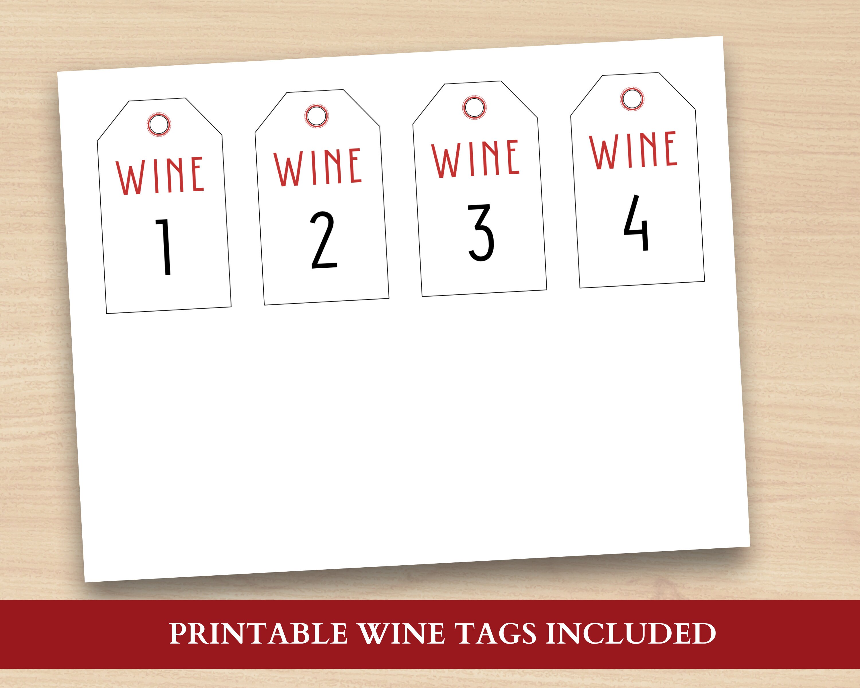 Wine Tasting Sheet 4 Wines, Wine Tasting Card, Printable Wine Tasting ...