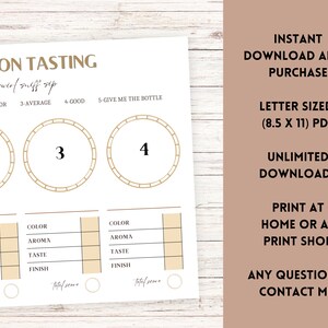Bourbon Tasting Placemat, Bourbon Flight Tasting, Printable Bourbon ...