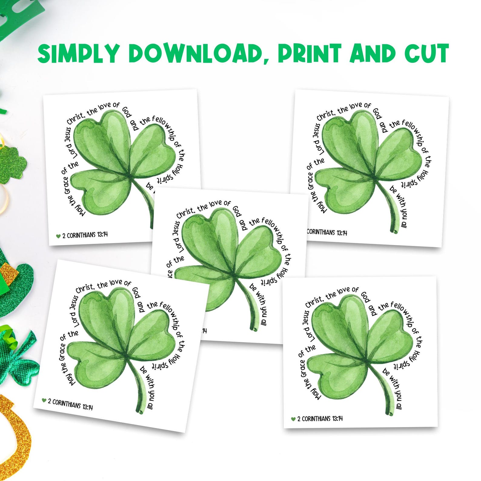 Religious St. Patrick's Day Card, Shamrock Holy Trinity, Sunday School ...
