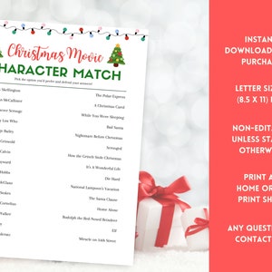 Christmas Movie Quiz, Printable Christmas Game, Fun Christmas Game ...