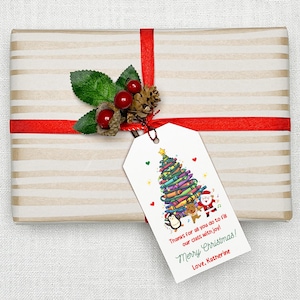 Teacher Christmas Gift Tag, Printable Gift Tag for Teacher, Teacher ...