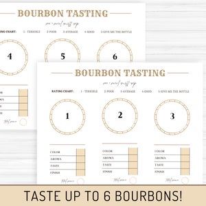Bourbon Tasting Scorecard, Bourbon Flight Tasting, Bourbon Tasting ...