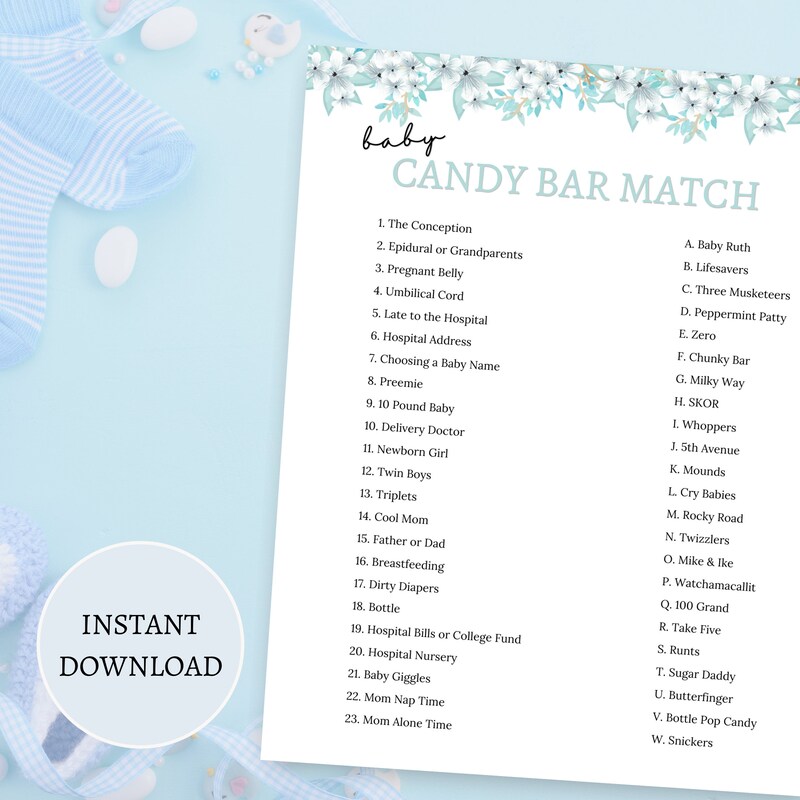Baby Shower Candy Game - Etsy