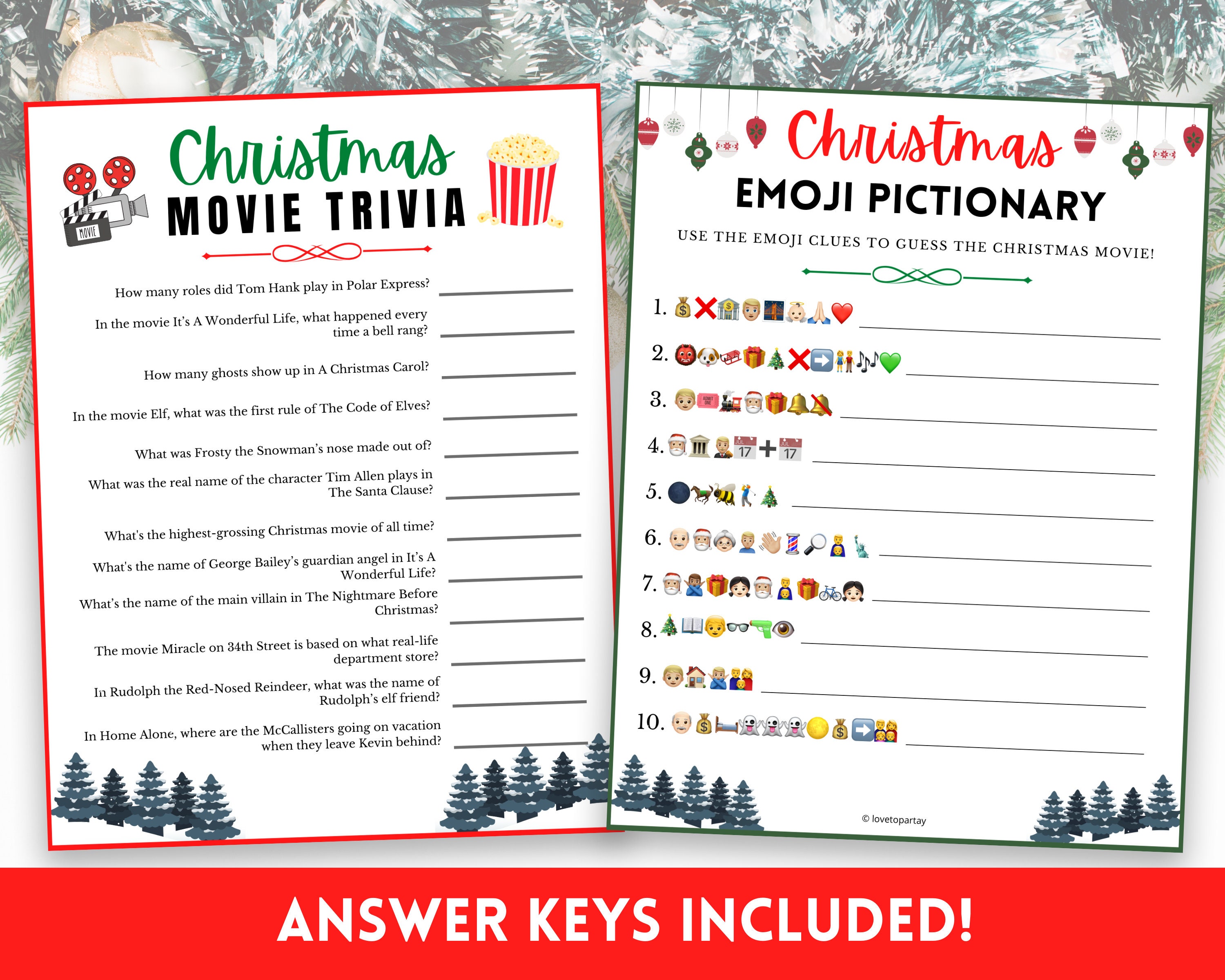 Christmas Trivia Game Bundle Christmas Party Games Christmas - Etsy