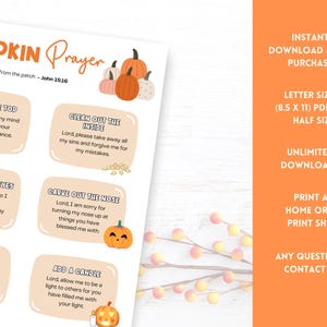 Pumpkin Prayer Printable, Carving Christian Halloween Activity ...