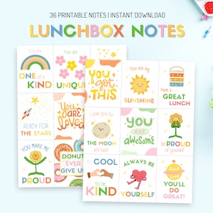 Lunchbox Notes for Kids, Positive Lunchbox Notes, Positive Affirmation ...